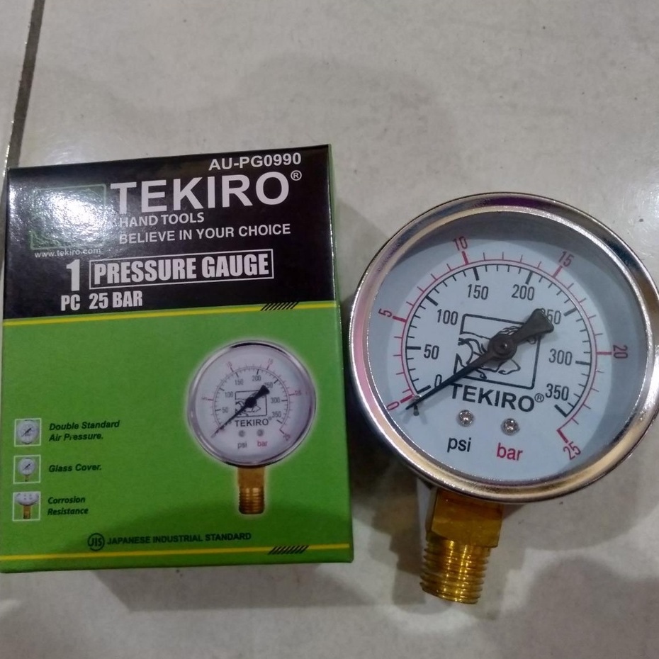 Jual MANOMETER TEKIRO UKURAN 6 10 16 & 25 BAR / ALAT PENGUKUR TEKANAN ...