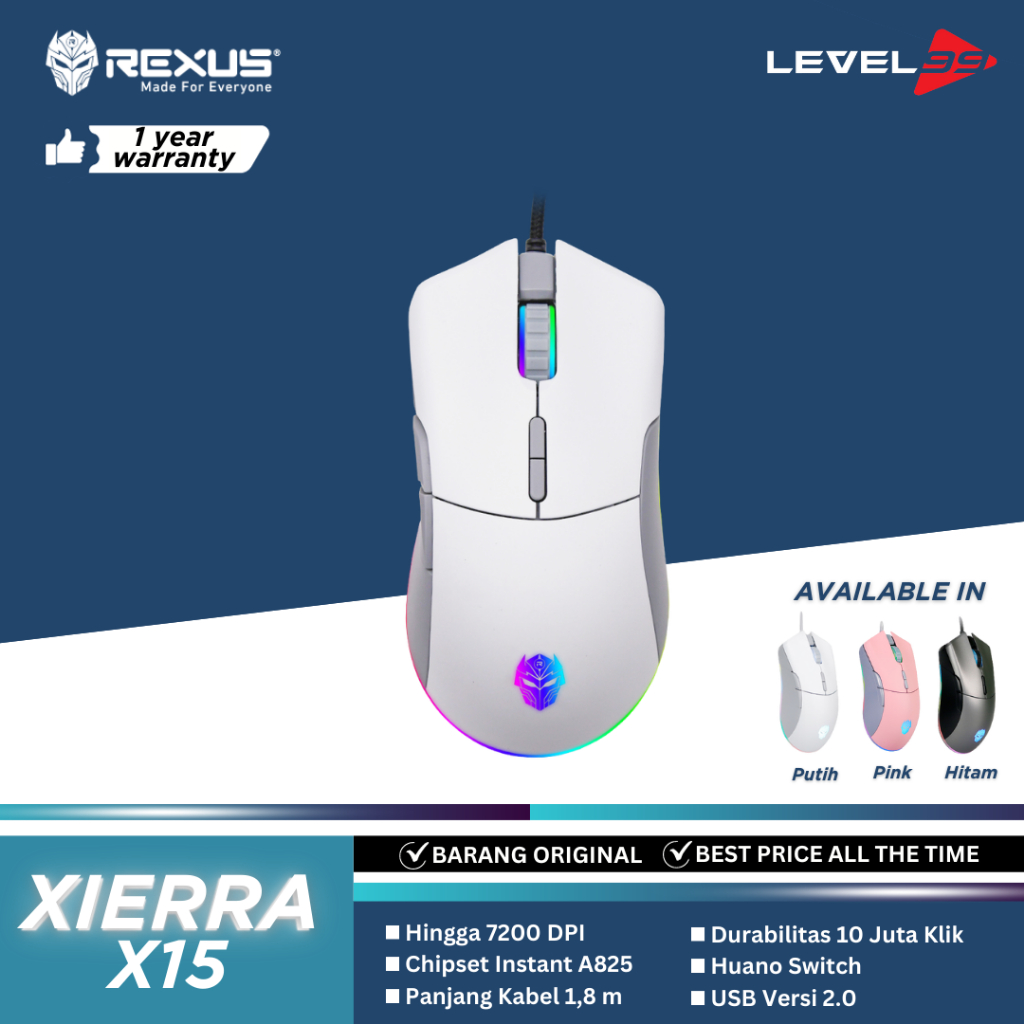 Jual Rexus Mouse Gaming Xierra X15 | Shopee Indonesia