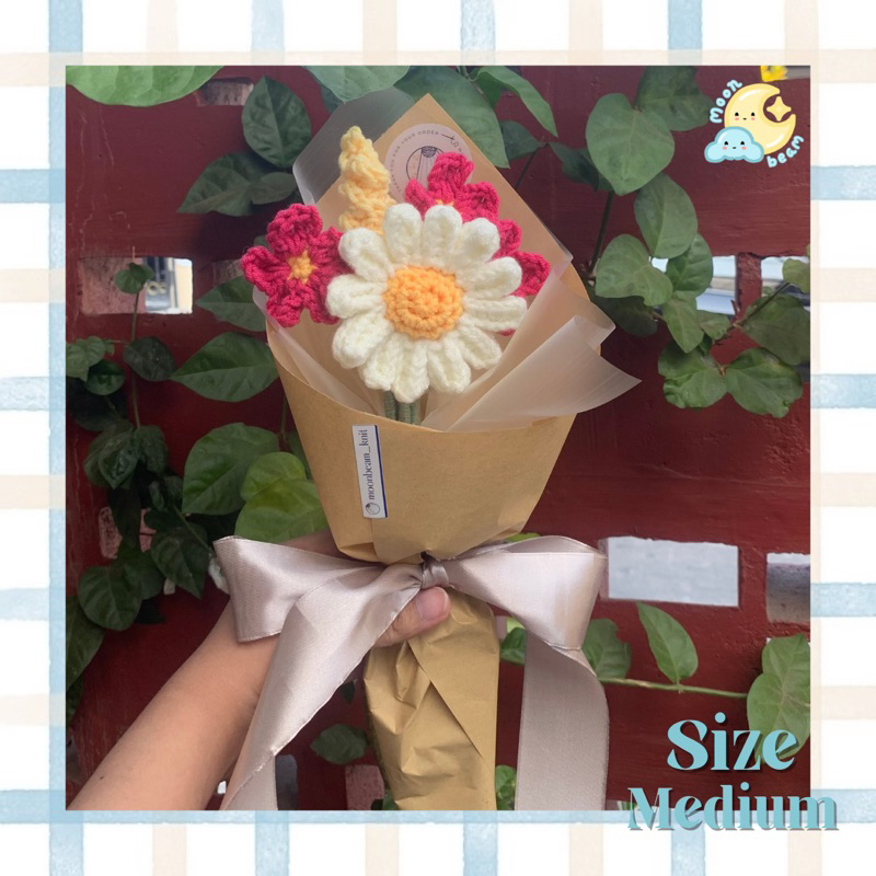 Jual BUKET BUNGA RAJUT MEDIUM / Crochet Bouquet Medium by Moon Beam ...
