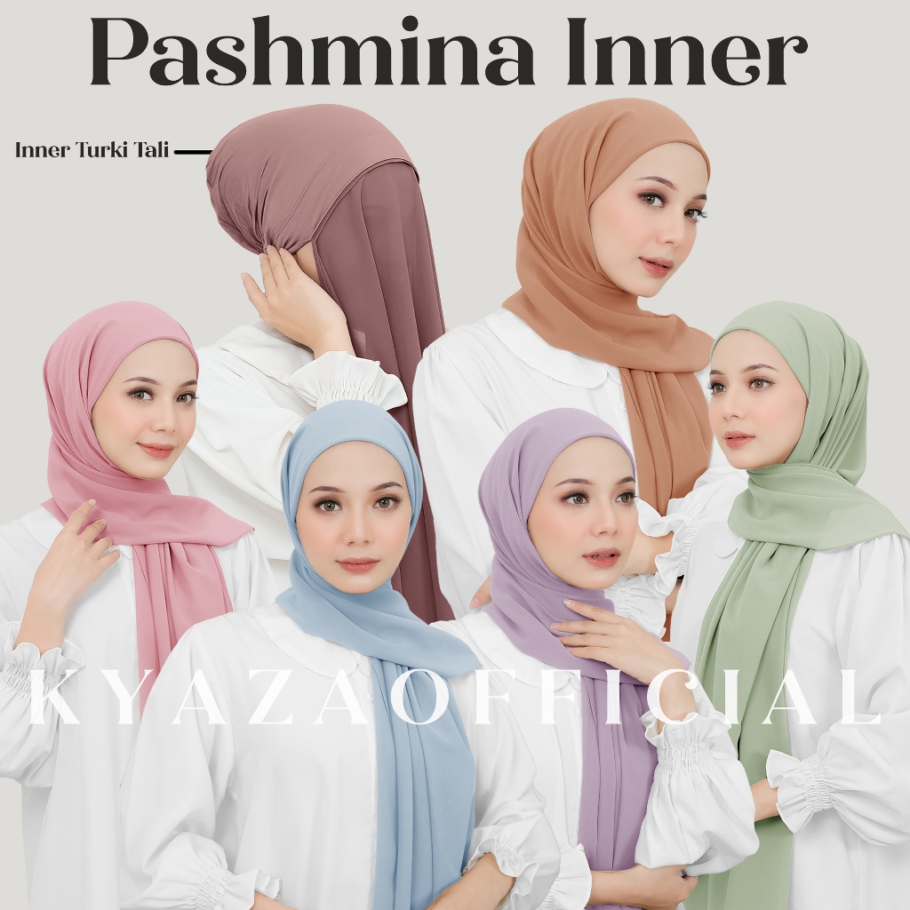 Jual 𝐊𝐘𝐀𝐙𝐀 - Pashmina Inner Babydoll Instant 2 in 1, Pashmina Inner Turki , Pashmina Instant ...