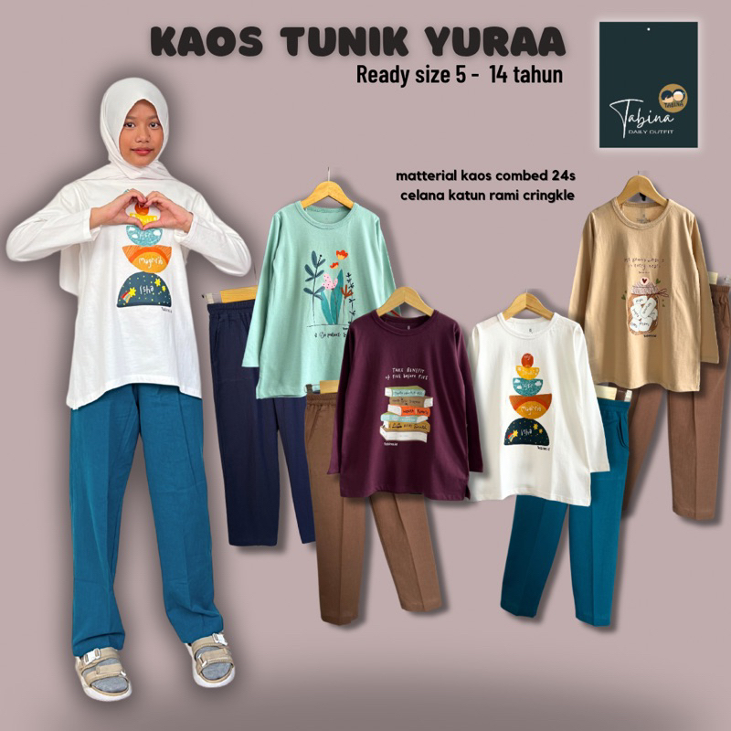 Jual Setelan Anak sampai Remaja Perempuan Tabina Yuraa Rami dan Yuraa Baggy usia 6 hingga 14 ...