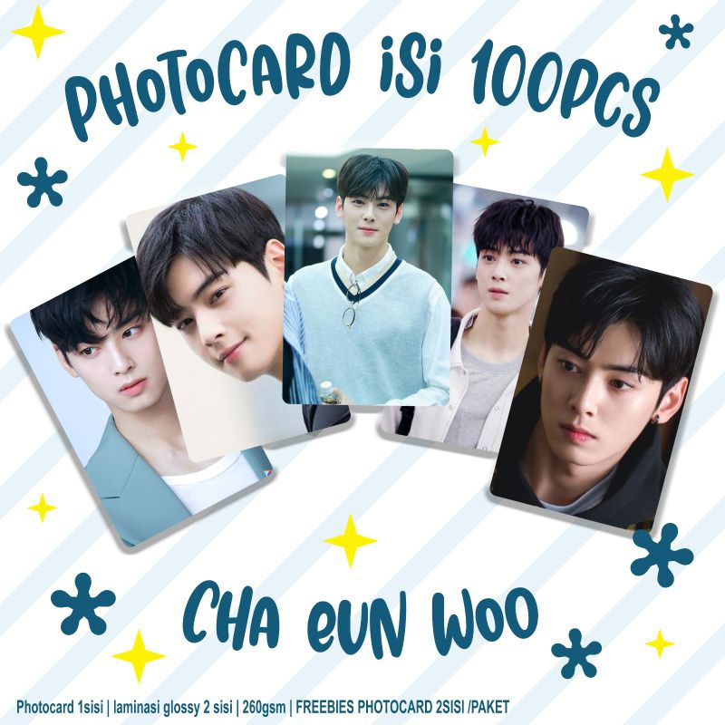 Jual PHOTOCARD CHA EUN WOO PAKET 25/50/100 LAMINASI | Shopee Indonesia