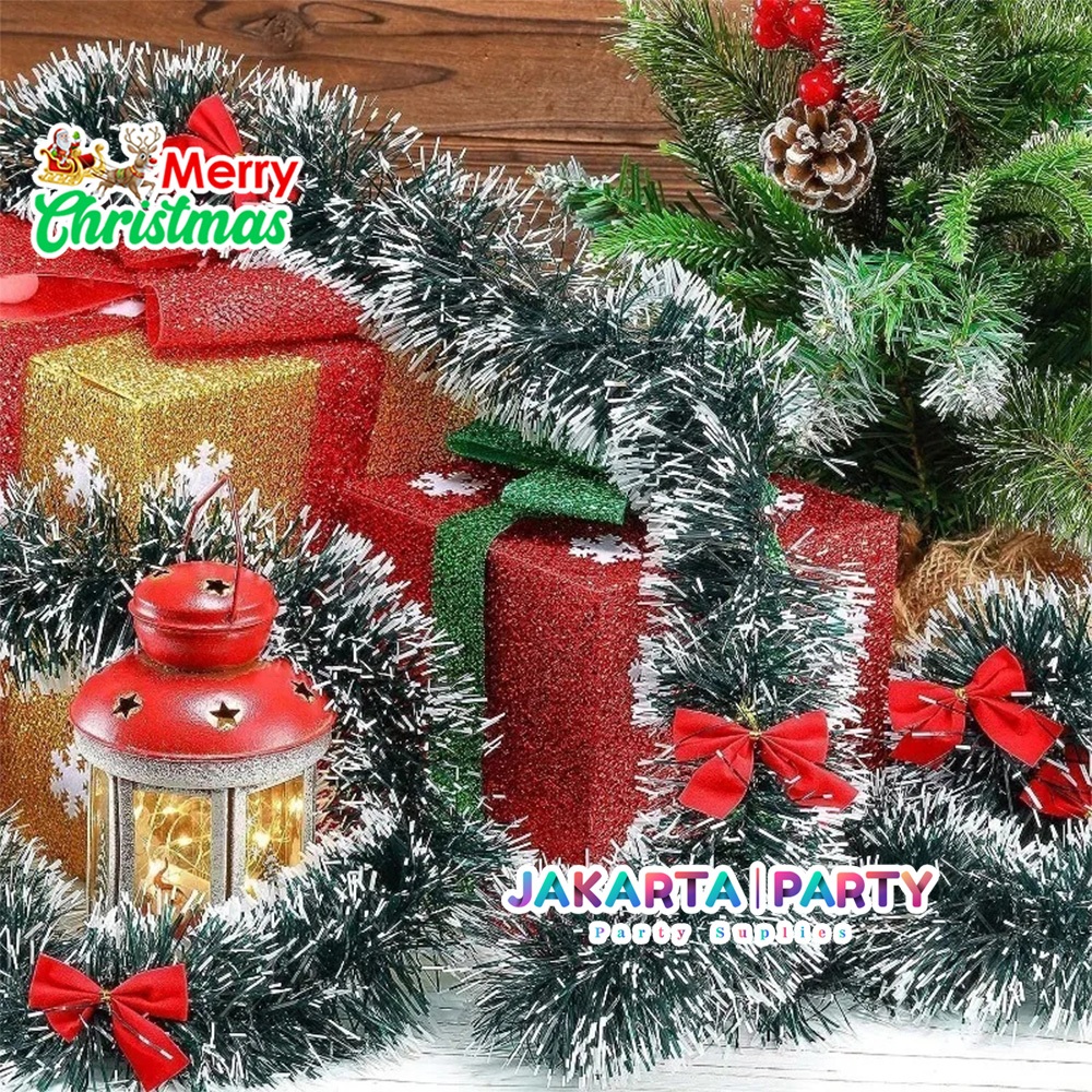 Jual Slinger Natal Hijau Salju / Slinger Pohon Natal / Dekorasi Natal ...