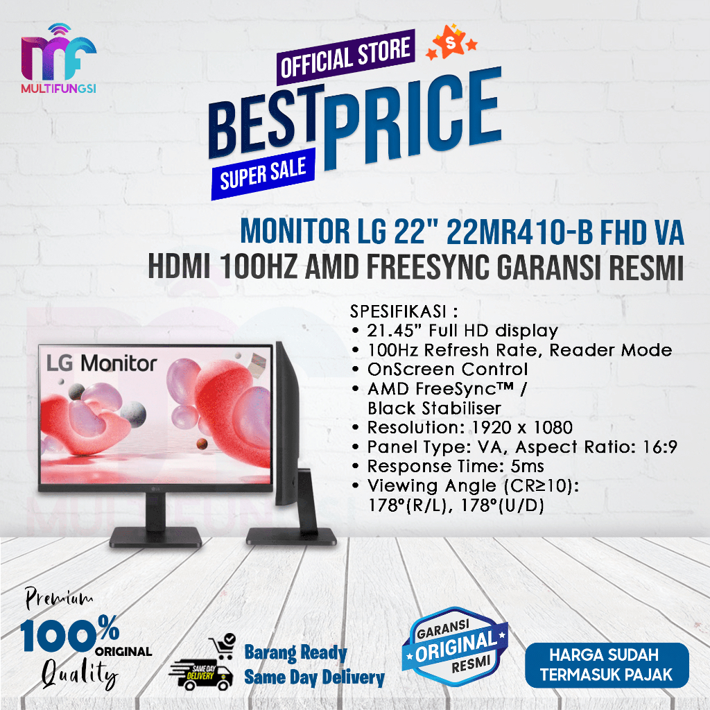 Jual Monitor LG 22" 22MR410-B FHD VA HDMI 100Hz AMD FreeSync Garansi Resmi | Shopee Indonesia