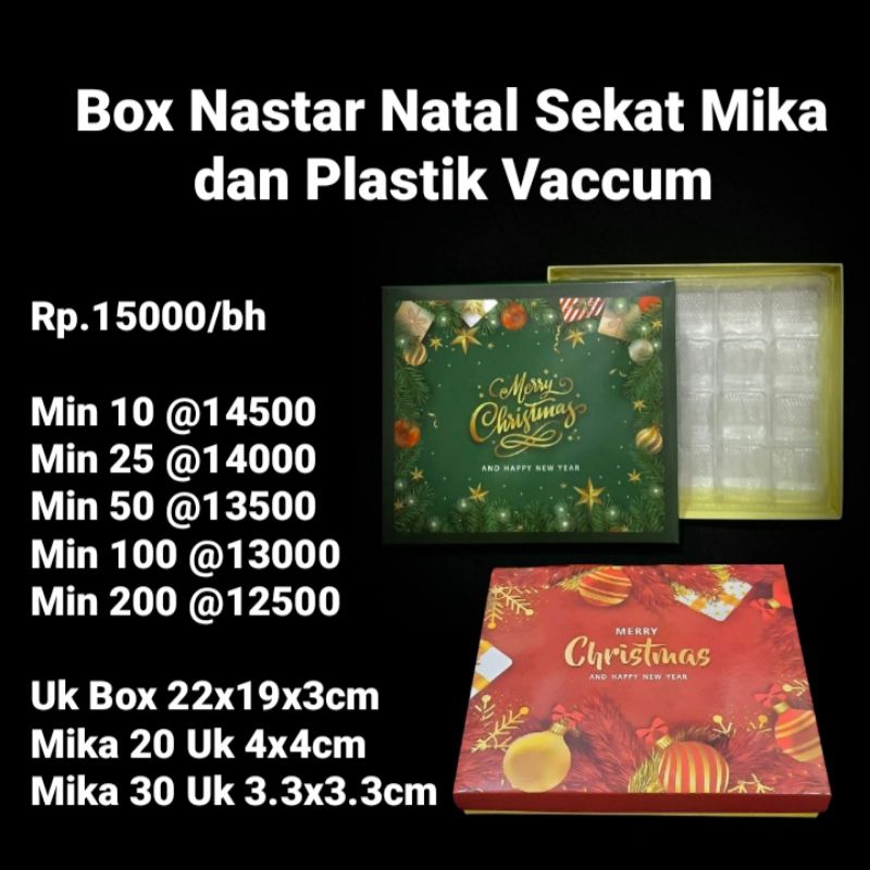 Jual Box Nastar Natal Laminasi Glossy Mewah + Sekat Mika dan Plastik ...