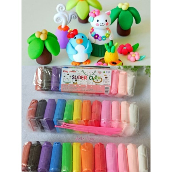 Jual Mainan anak plastisin magic clay/Clay Mainan Anak isi 12 pcs ...