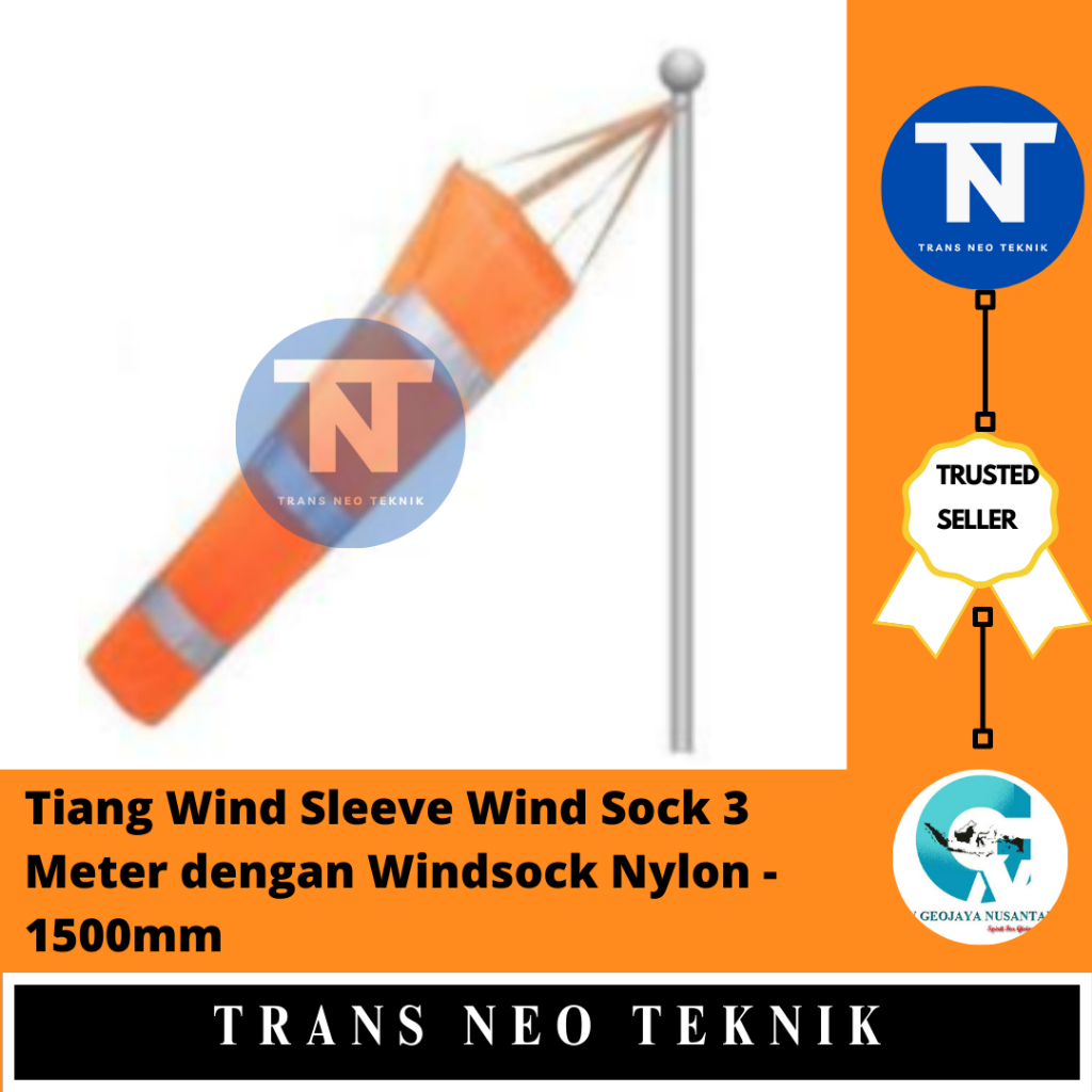 Jual Tiang Wind Sleeve Wind Sock 3 Meter dengan Windsock Nylon - 1500mm ...