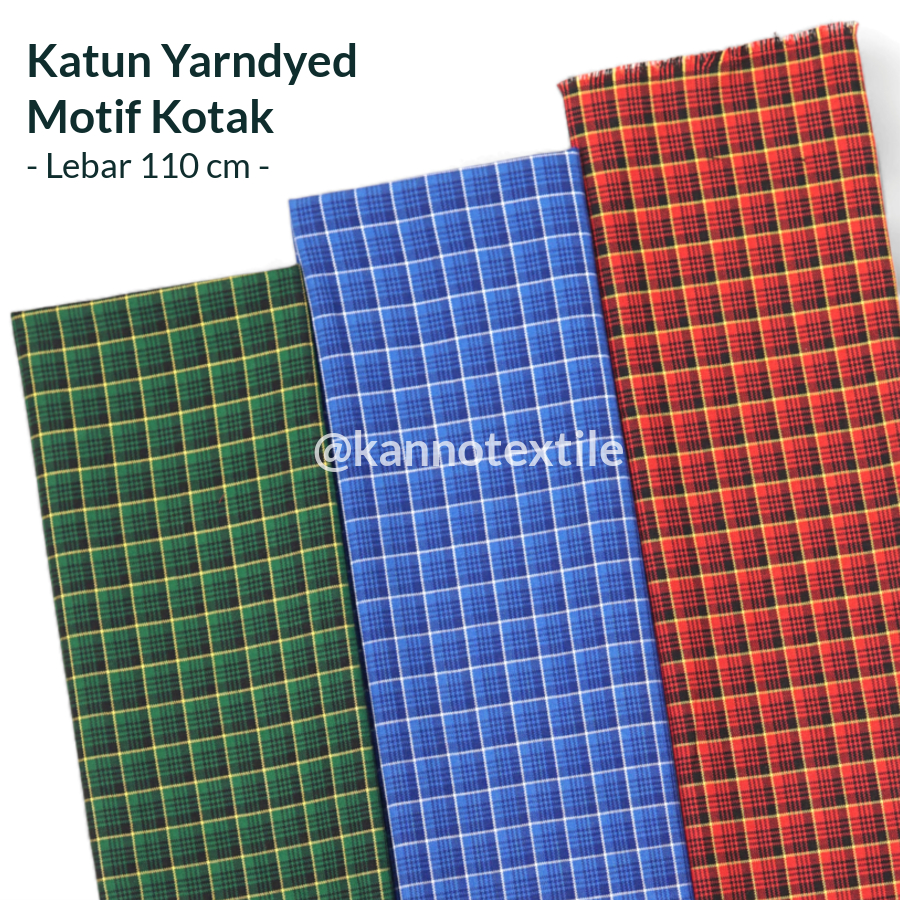 Jual KAIN KATUN YARNDYED MOTIF KOTAK 957 BR/HJ/MR | Shopee Indonesia