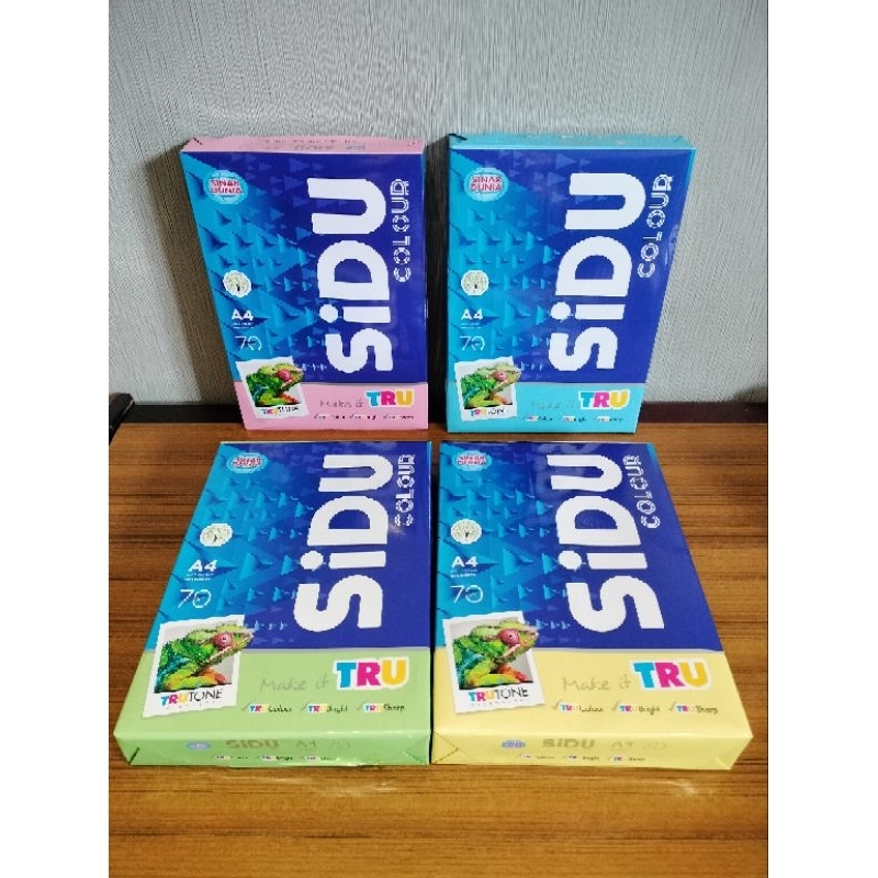 Jual Kertas HVS SIDU A4, 70 gsm Warna (per 1 rim) | Shopee Indonesia