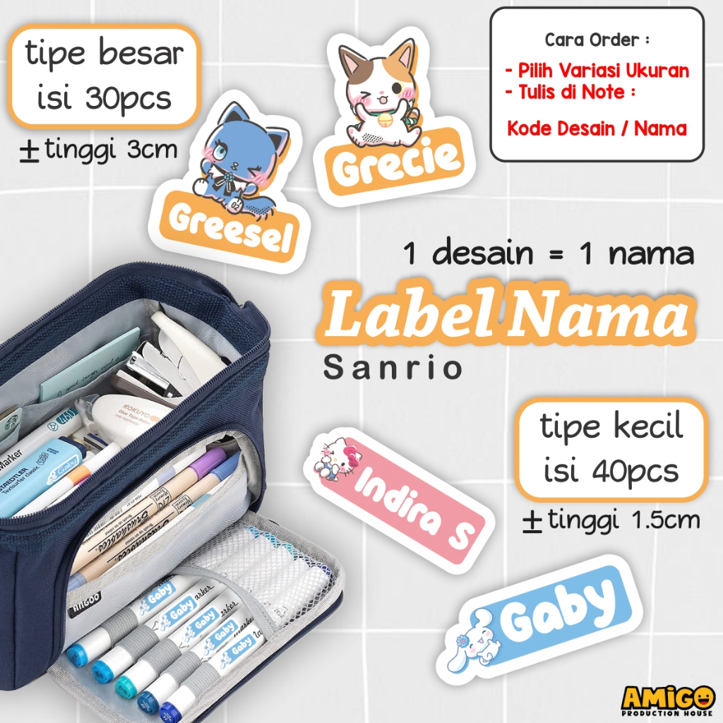 Jual Label Nama Sticker Baju / Vinyl Sanrio | Shopee Indonesia
