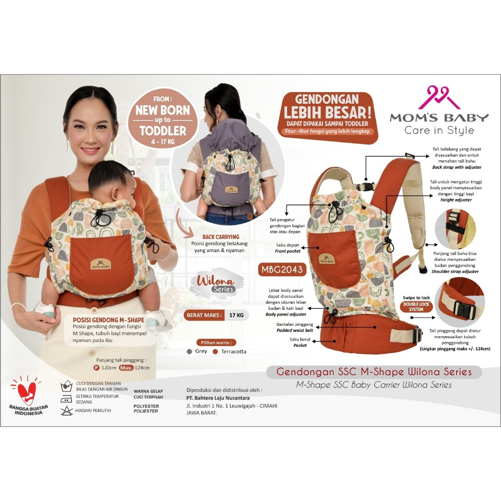 Jual Gendongan SSC Moms Baby Gendongan Bayi M-Shape Wilona Series ...