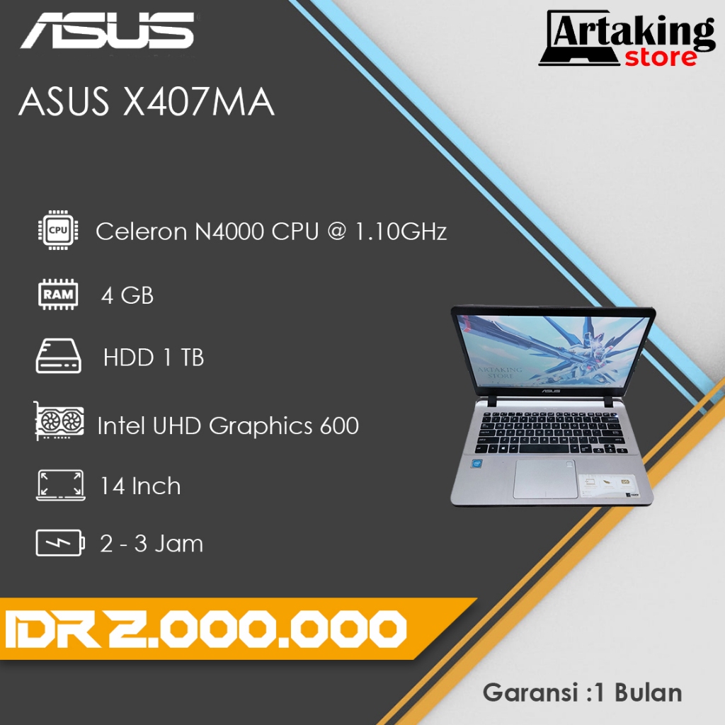 Jual Asus x407MA - RAM 4 GB - HDD 1 TB | Shopee Indonesia
