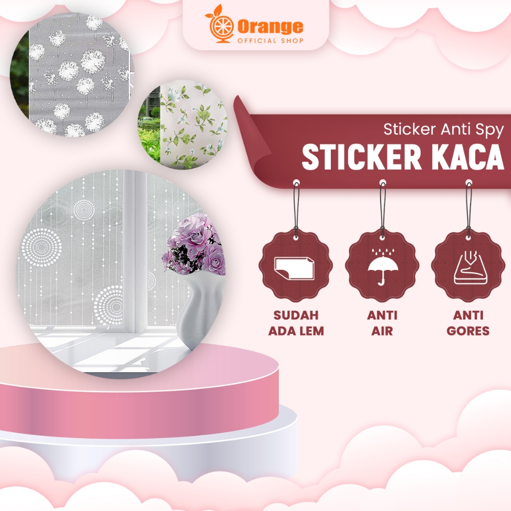 Jual Stiker Kaca Jendela Stiker Pintu kaca Stiker cermin Motif Bunga ...