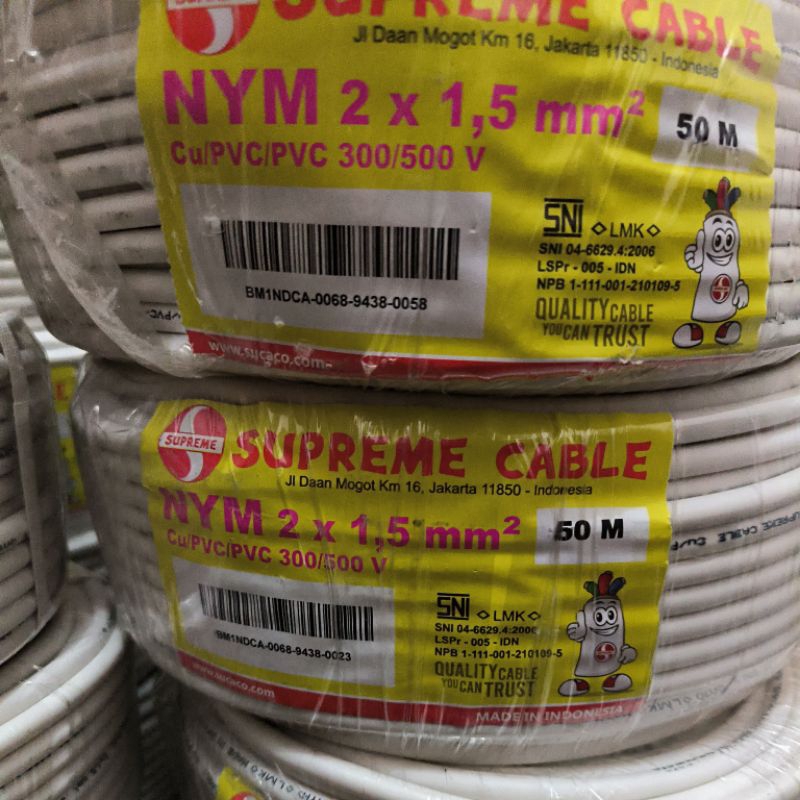 Jual (TERMURAH!) KABEL NYM 2X1.5 2X1,5 mm 50M (METER) SUPREME | Shopee Indonesia