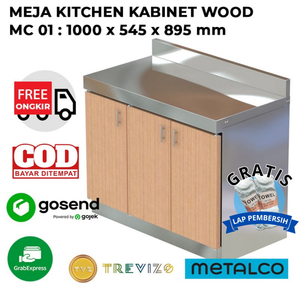 Jual Meja Kompor Dengan Rak Kabinet Cabinet Dapur Stainless Steel MC01 ...