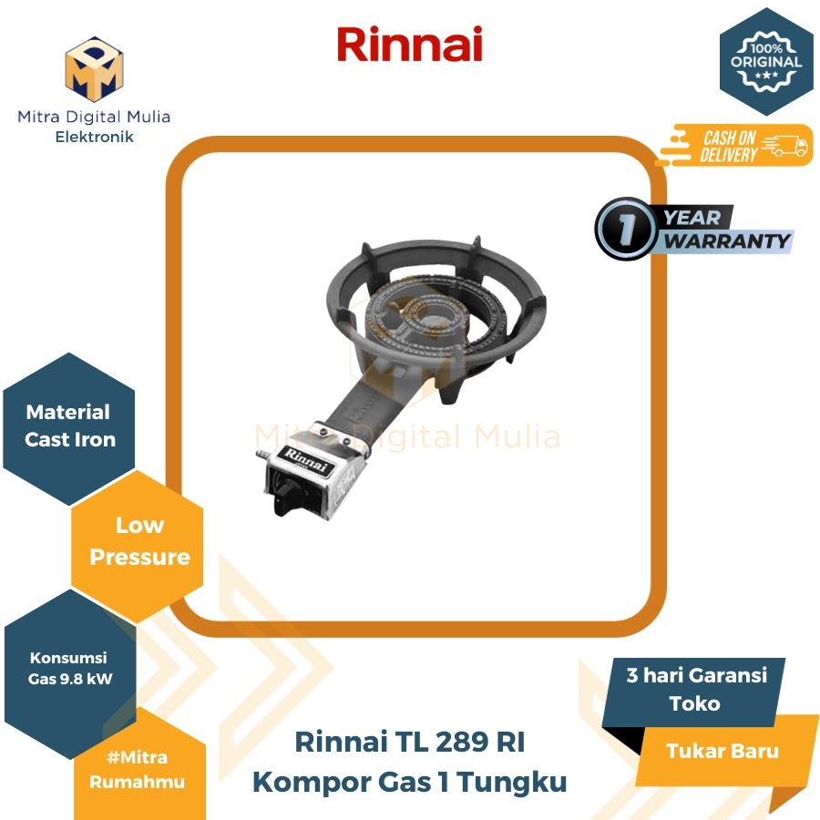 Jual Rinnai TL 289 RI Kompor Turbo 1 Tungku | Shopee Indonesia