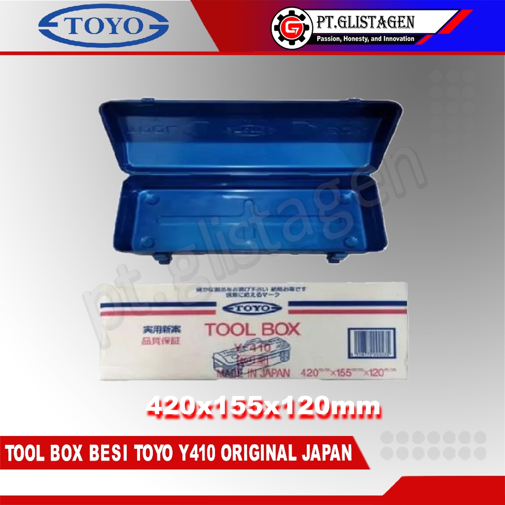 Jual TOYO Tool Box Besi 1 Susun Toyo Y410 Made Japan Toolbox 420x155x120mm | Shopee Indonesia