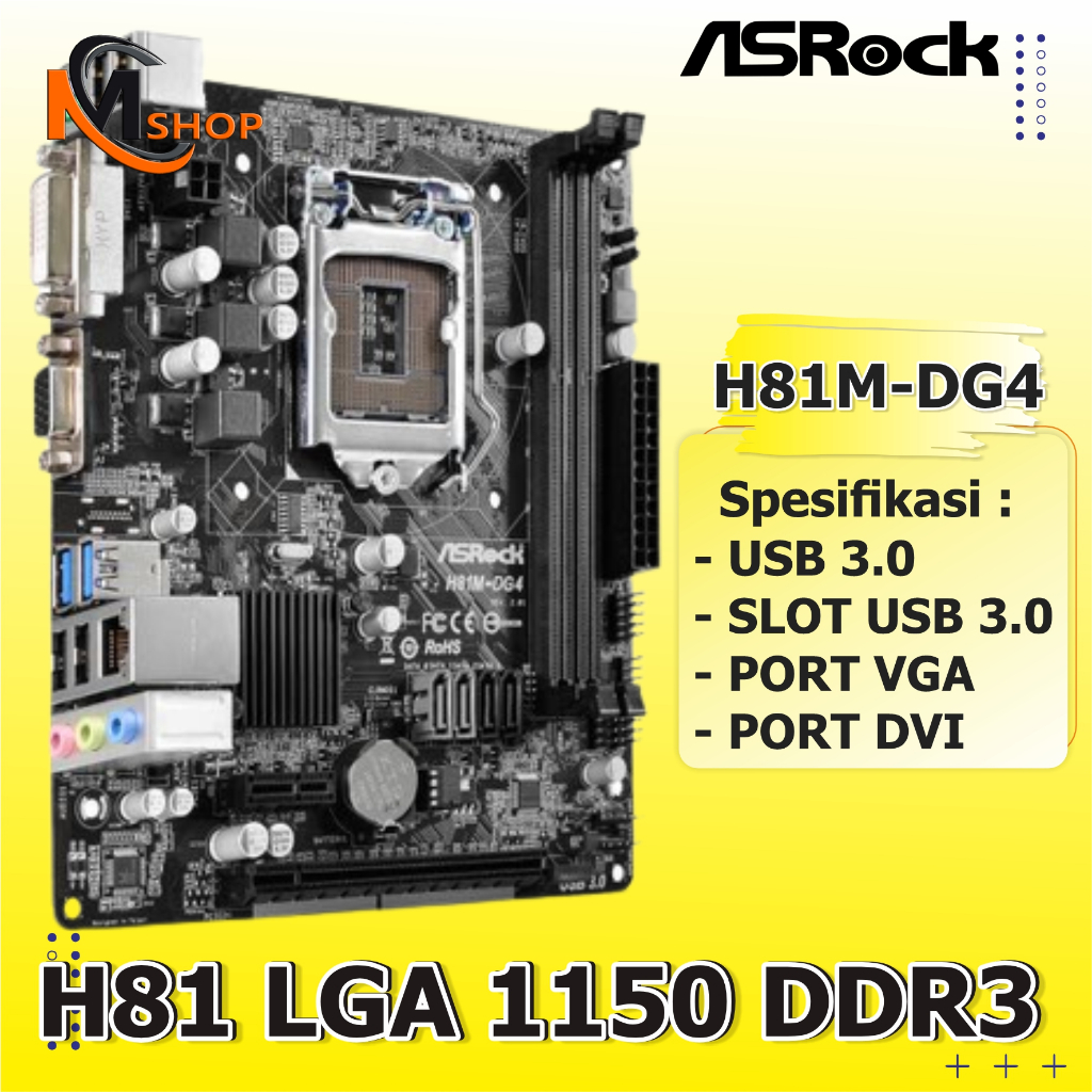 Jual Mainboard Motherboard Mobo Intel H81 Haswell Socket 1150 DDR3 ...