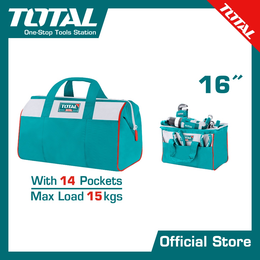 Jual TOTAL Tas Perkakas/ Tools bag 16" THT261625 Beban maksimal: 15kg ...