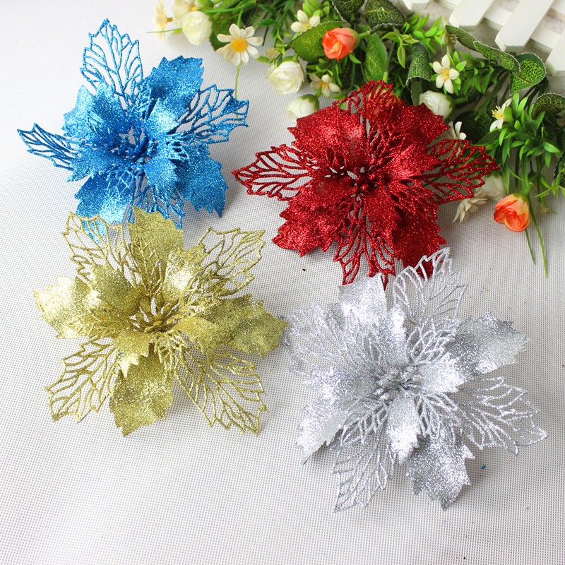 Jual 11cm 16cm Bunga Desember Posentia Gold Merah Silver Aksesoris ...