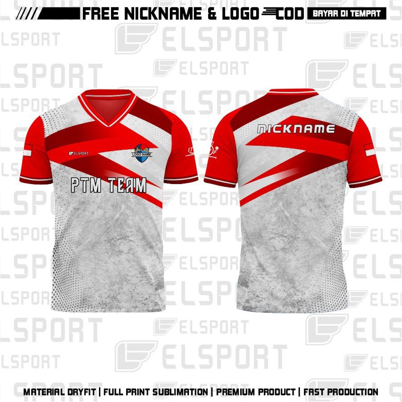 Jual jersey PING-PONG / TENIS MEJA costum RED free nameset logo team ...