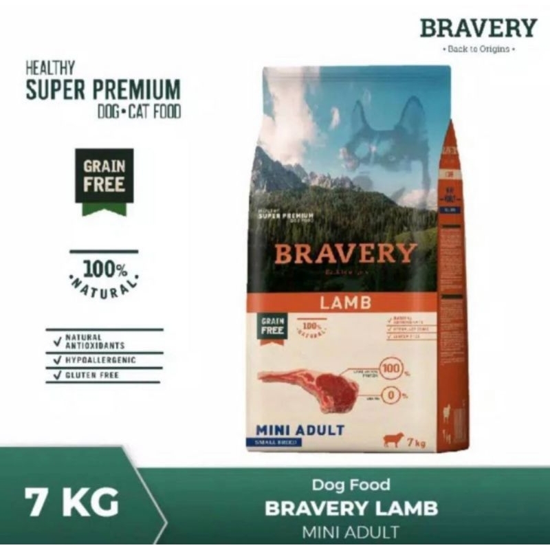 Jual BRAVERY Dog Food Mini Adult Lamb 7 KG | Shopee Indonesia