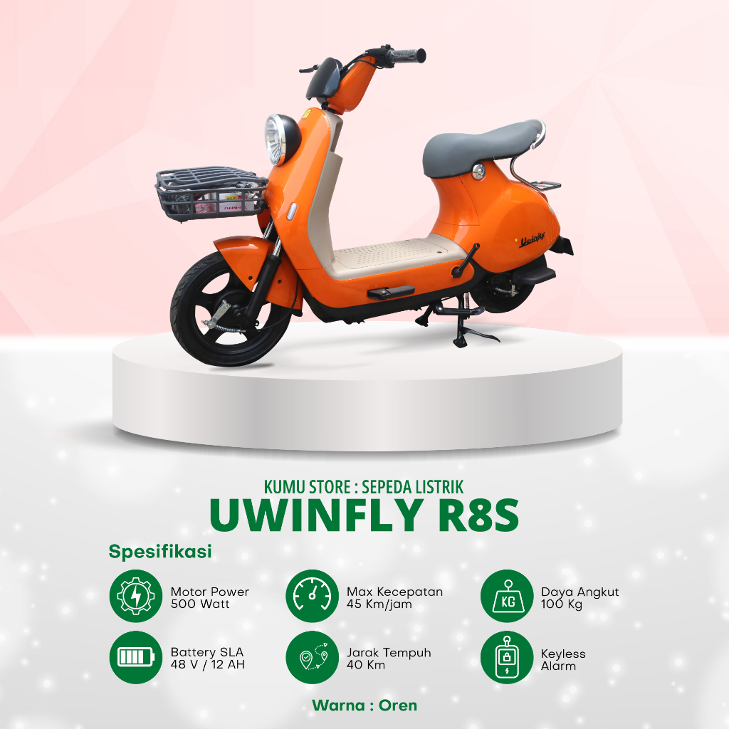 Jual Uwinfly R8S Sepeda Listrik 500W Orange Garansi Resmi Original ...