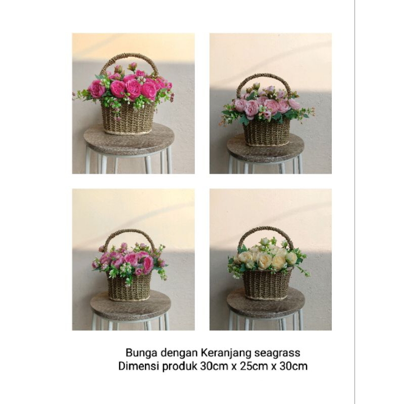 Jual bunga dengan keranjang rotan | Shopee Indonesia