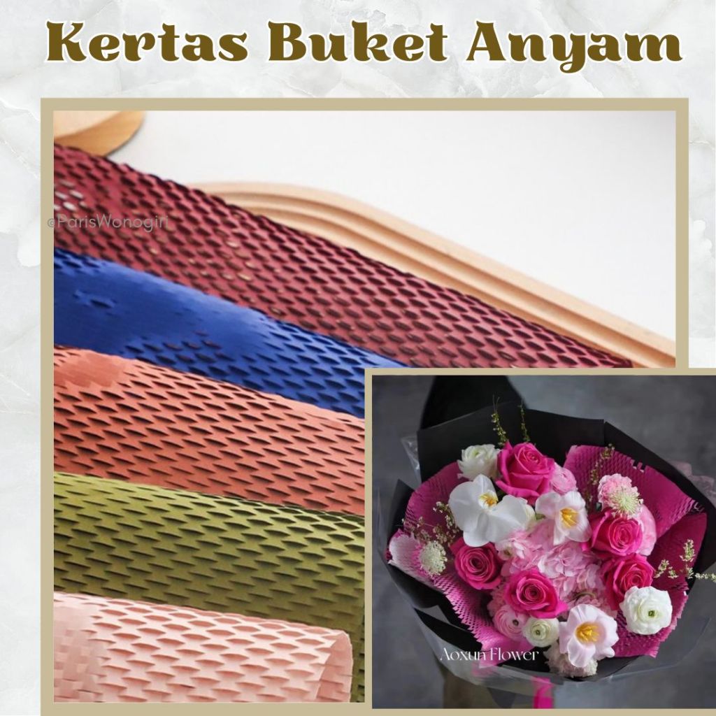 Jual KERTAS ANYAM / KERTAS PEMBUNGKUS BUNGA/ KERTAS BUKET / KERTAS ...