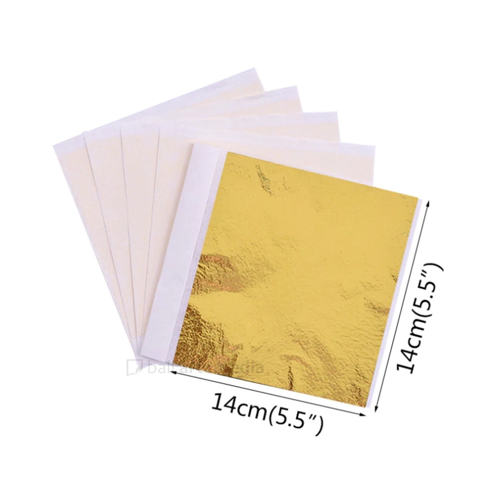 Jual kertas dekorasi gold foil paper / foil emas kertas / gold leaf ...