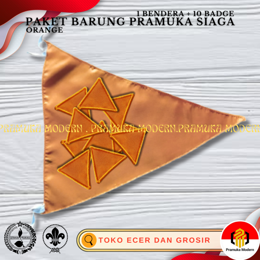 Jual paket hemat bendera & tanda barung (1 bendera + 10 badge) pramuka ...