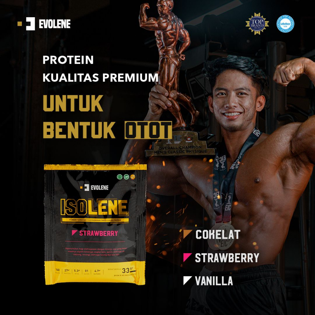 Jual ISOLENE PER 1 SACHET WHEY HALAL PROTEIN ECER EVOLENE COKLAT VANILA ...