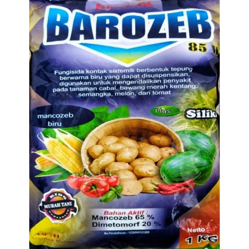 Jual FUNGISIDA BAROZEB MANCOZEB BIRU + SILIKA 85 WP KEMASAN 1 KG ...
