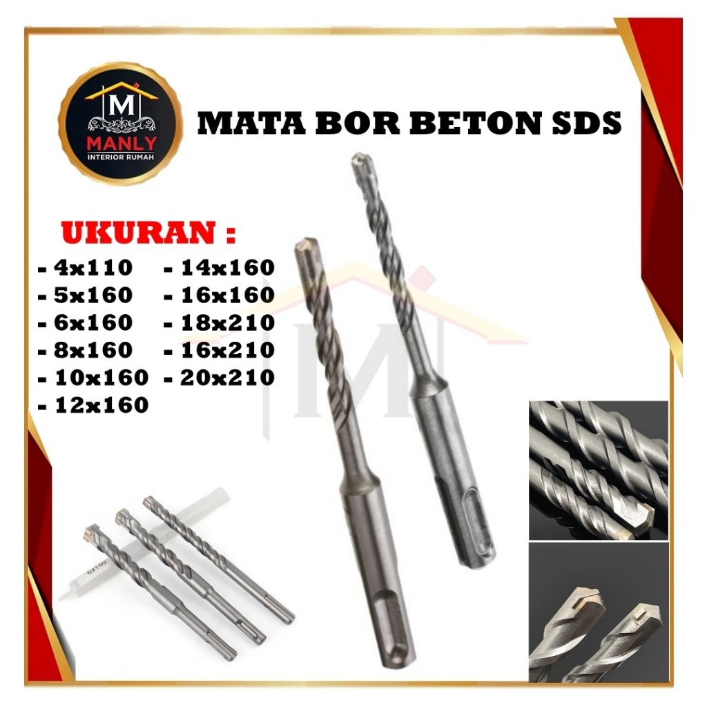 Jual Mata Bor Beton Mata Bor Bobok Tembok Besi SDS 4mm 5mm 6mm 8mm 10mm 12mm 14mm 16mm 18mm 20mm ...
