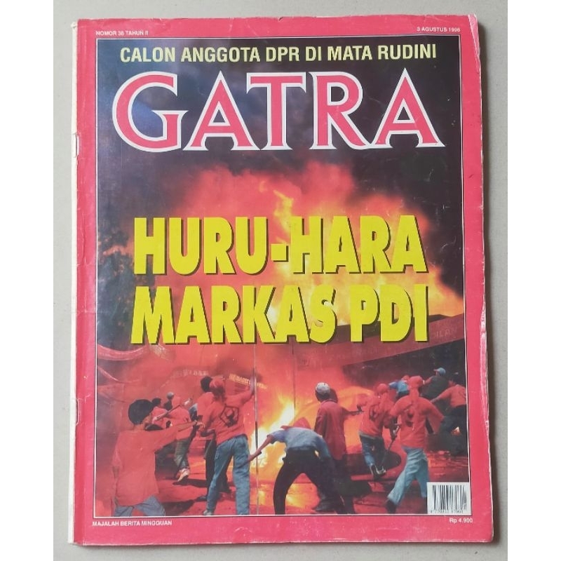 Jual Majalah Gatra 3 Agustus 1996 : Huru-Hara Markas PDI / Ali Sadikin ...