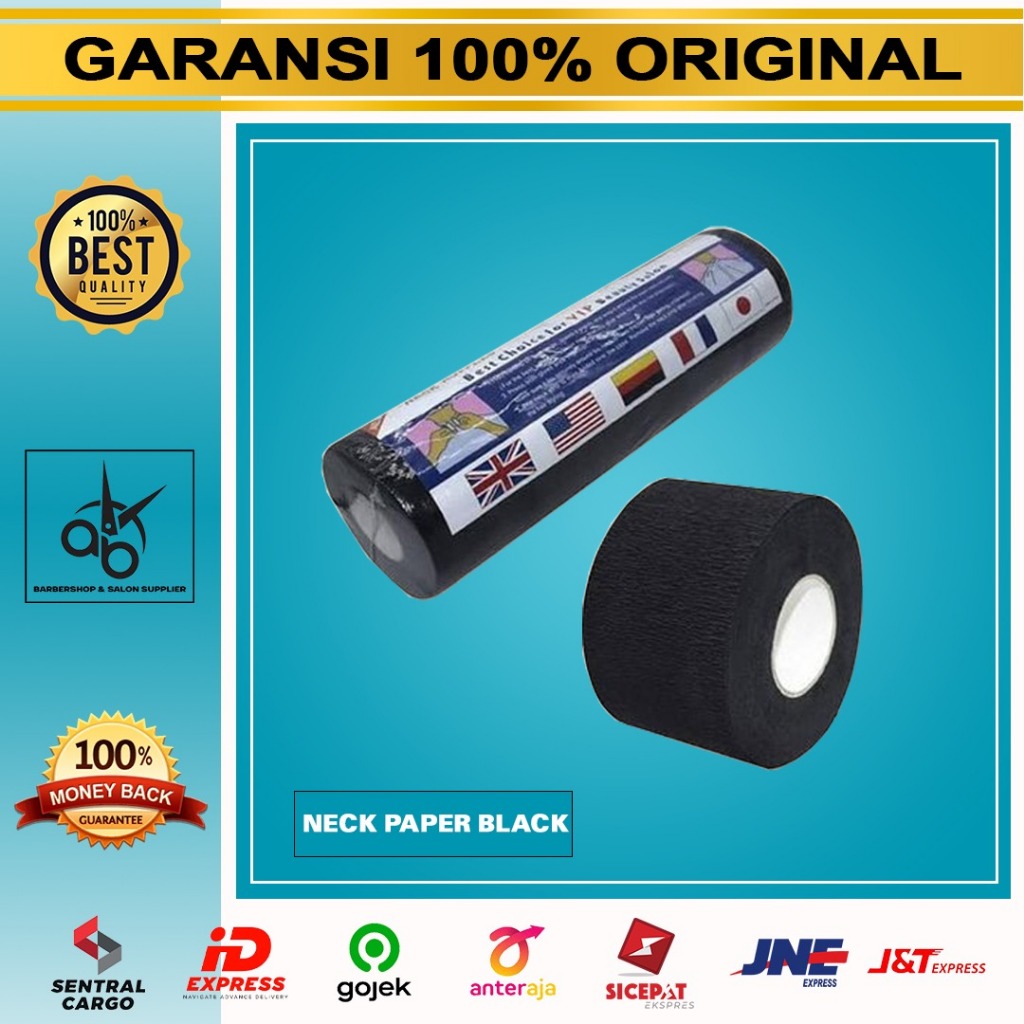Jual Neck Paper Hitam Slop Besar isi 100 lembar per Roll Tissue Leher ...