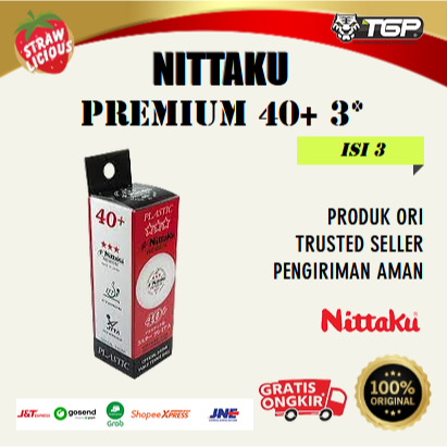 Jual Bola Pingpong 3 Bintang Nittaku Premium CLEAN Ball Putih 40+ Ori Jepang Murah - Isi 3 ...