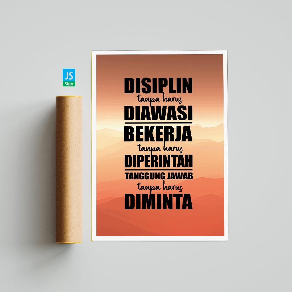 Jual POSTER MOTIVASI - DISIPLIN TANPA HARUS DIAWASI | Shopee Indonesia