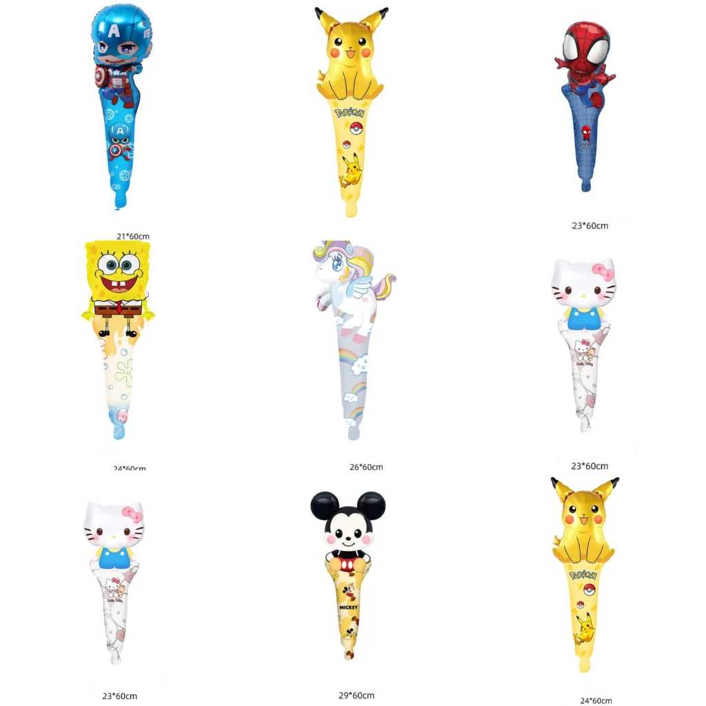 Jual Balon Foil Pentung Panjang Mickey Unicorn Spiderman Spongebob ...