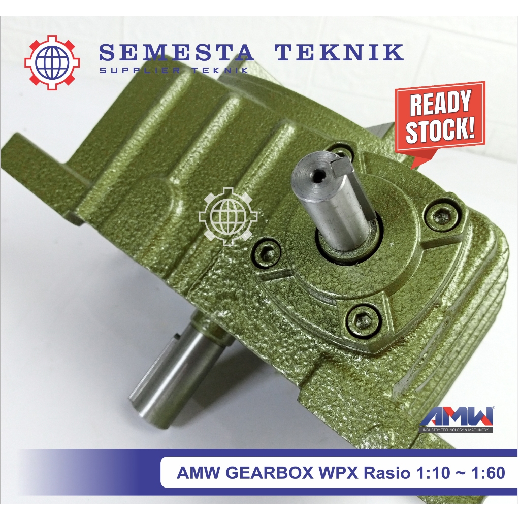 Jual AMW Gearbox Type WPX 100 Rasio 10-60 Lengkap Wormgear Speed ...