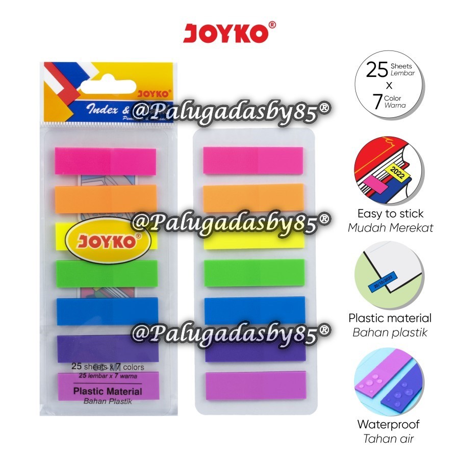 Jual (1 Set) GROSIR Pembatas Memo JOYKO IM-30 Plastik Kotak 7 Warna ...