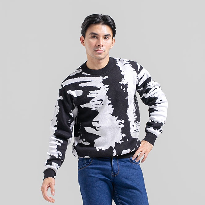 Jual Greenlight Sweater Pria Crewneck Rajut Full print Katun Round Neck ...