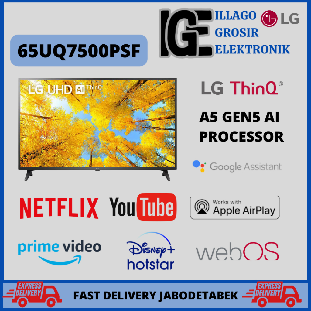 Jual LED TV LG 65UQ7500PSF SMART TV UHD 4K 65 INCH 65UQ7500 | Shopee Indonesia