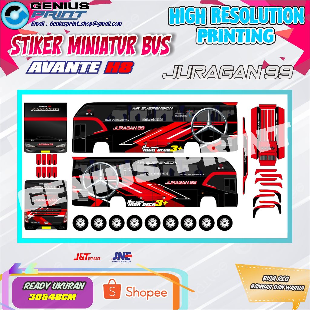 Jual Stiker A3 Miniatur Bus Avante H8 Livery Dewi Sri | Midas Nusantara ...