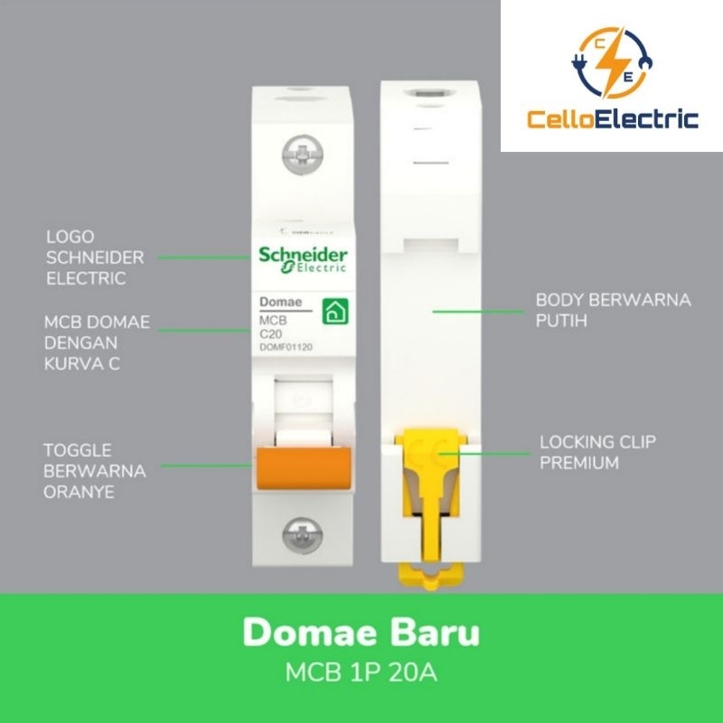 Jual MCB Schneider 2a 4a 6a 10a 16a 20a 25a 32a 40a - MCB 1 Phase Schneider Domae | Shopee Indonesia