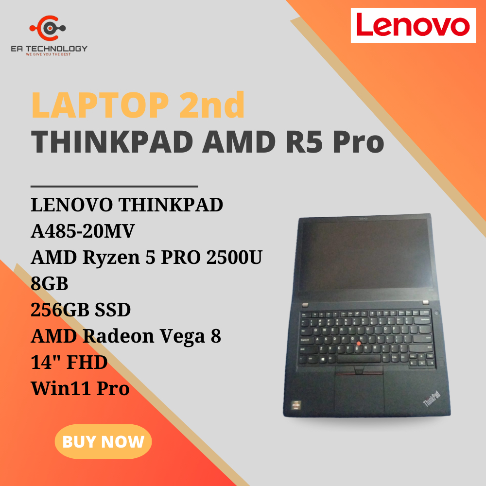 Jual LENOVO THINKPAD A485-20MV Ryzen 5 PRO 2500U 8GB 256SSD 14"FHD W11 ...