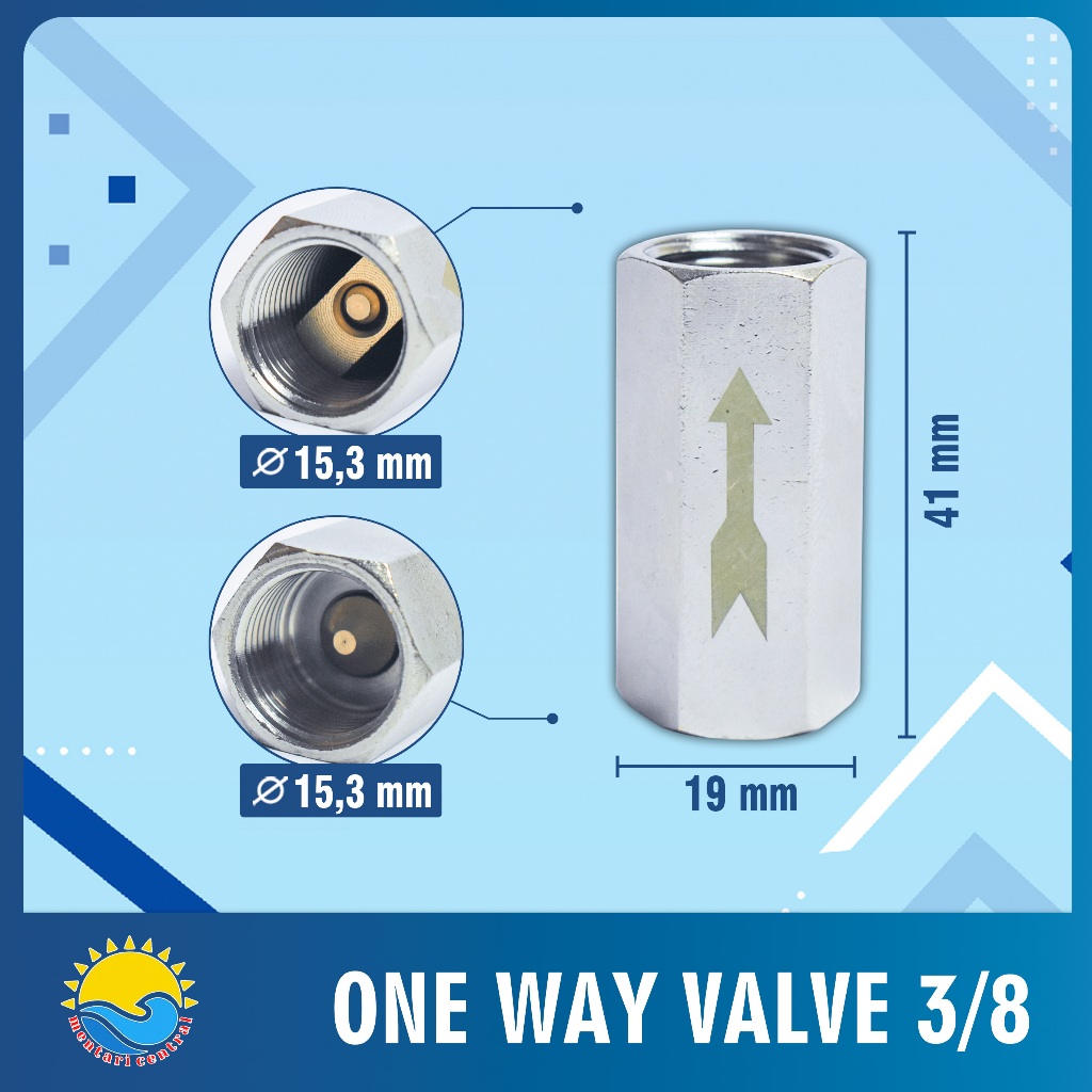 Jual Check valve / one way valve / no return valve 1/4" 1/2'' 1/8'' 3/8 ...