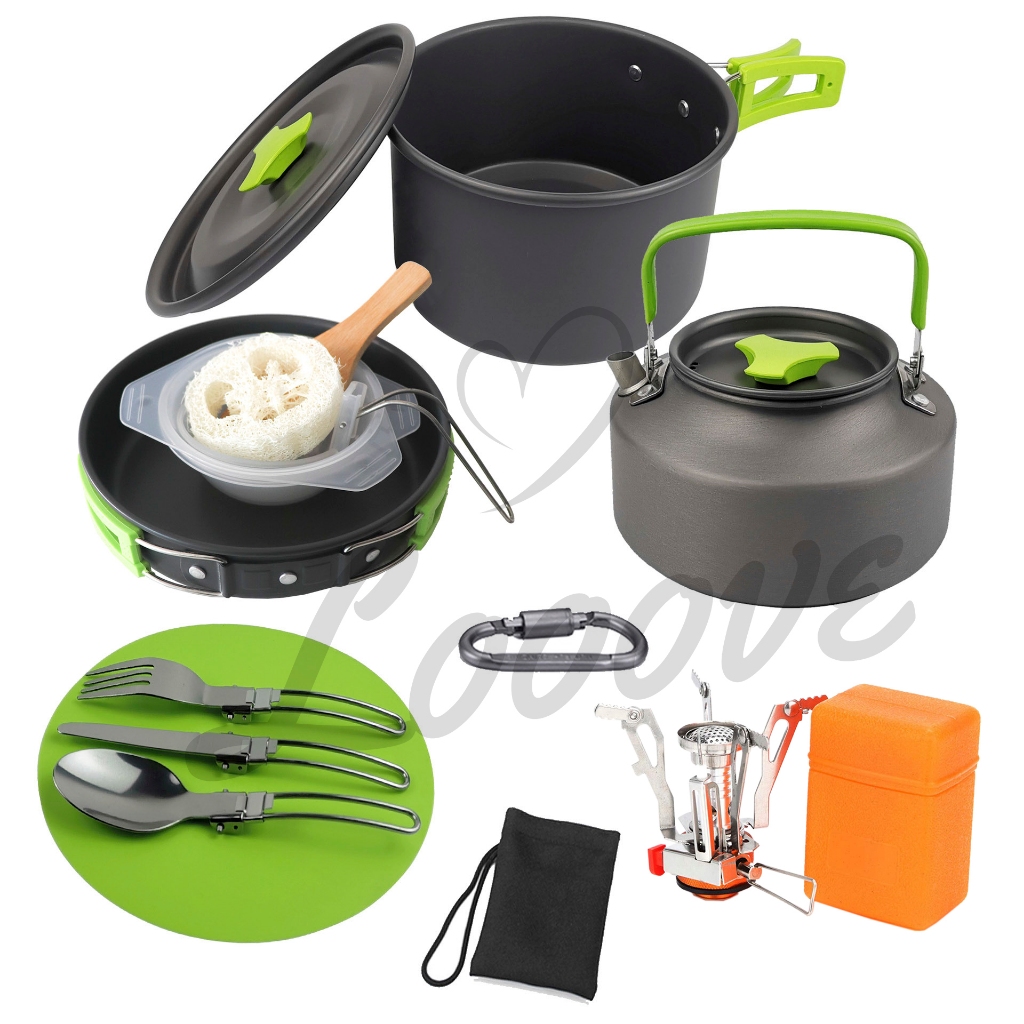 Jual Paket Lengkap Alat Masak Camping + Kompor / Nesting Cooking Set 17 ...