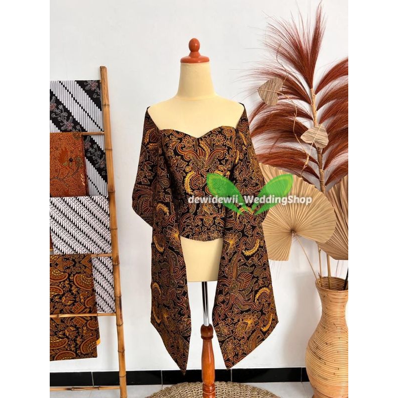 Jual Kamisol + Sampur Motif Batik | Motif Pisang Bali Coklat | Shopee ...