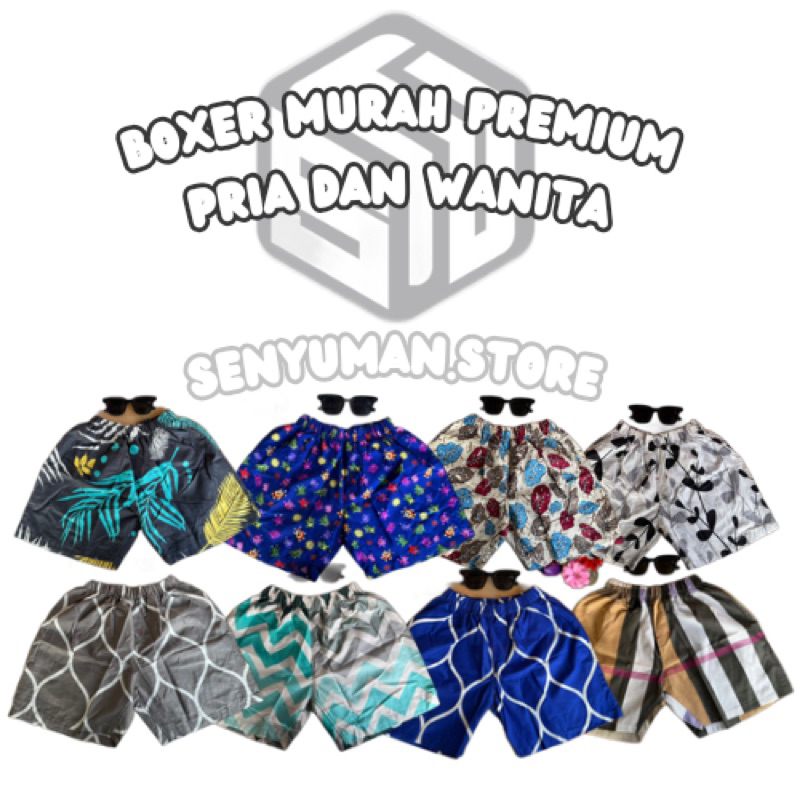 Jual ( PROMO ) CELANA BOXER PRIA WANITA | BOXER PREMIUM | CELANA PENDEK ...